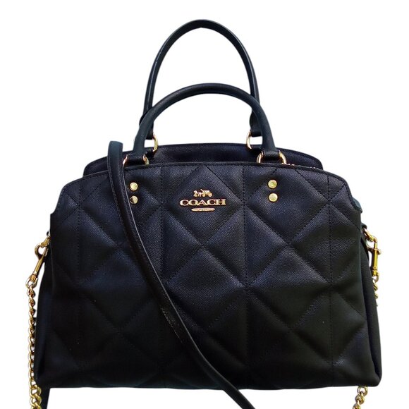 Coach | Bags | Coach Black Leather Mini Lillie Carryall 3 Compartment ...